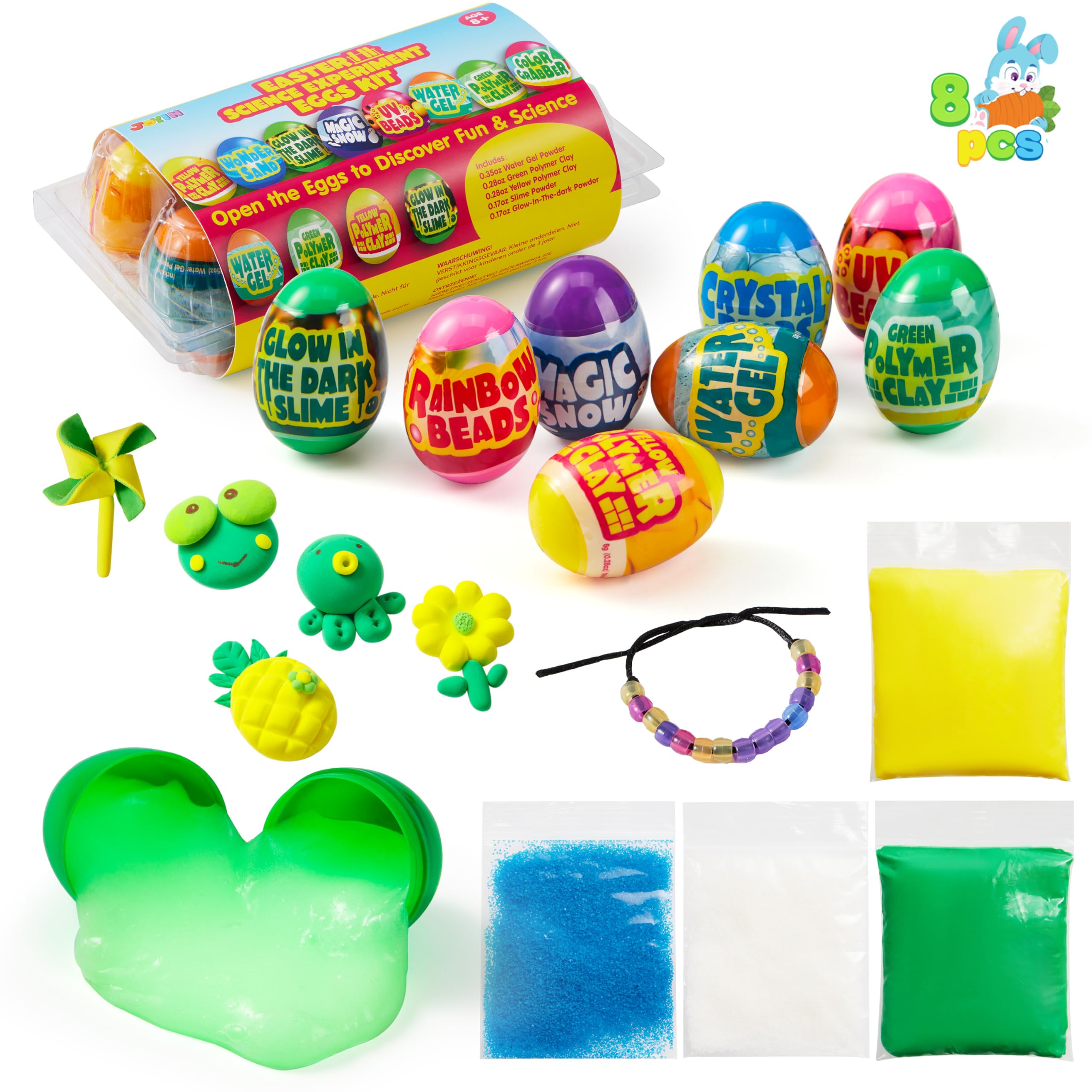 8 Pcs Prefilled Easter Science Experiment Eggs STEM Activity Kit for ...