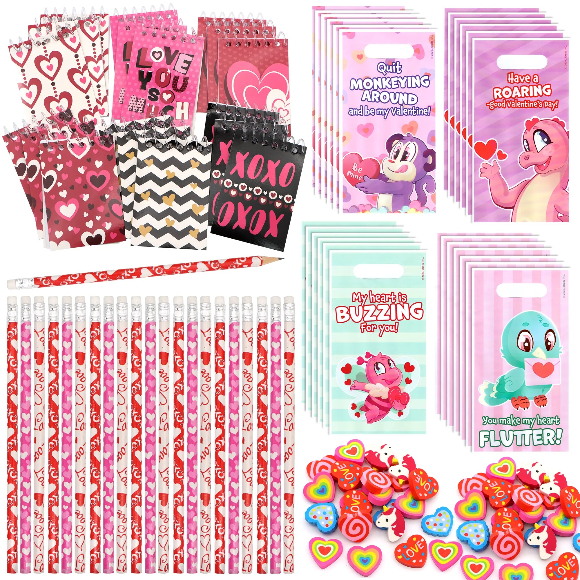 Valentines Day Stationery Gifts With Pencil, Erasers, Notebook & Bags ...