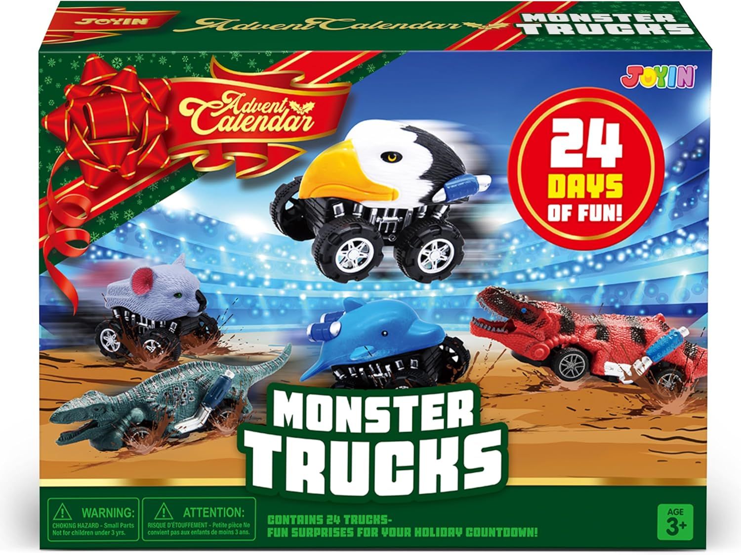 Joyin | Advent Calendar With Monster Truck Toys Set
