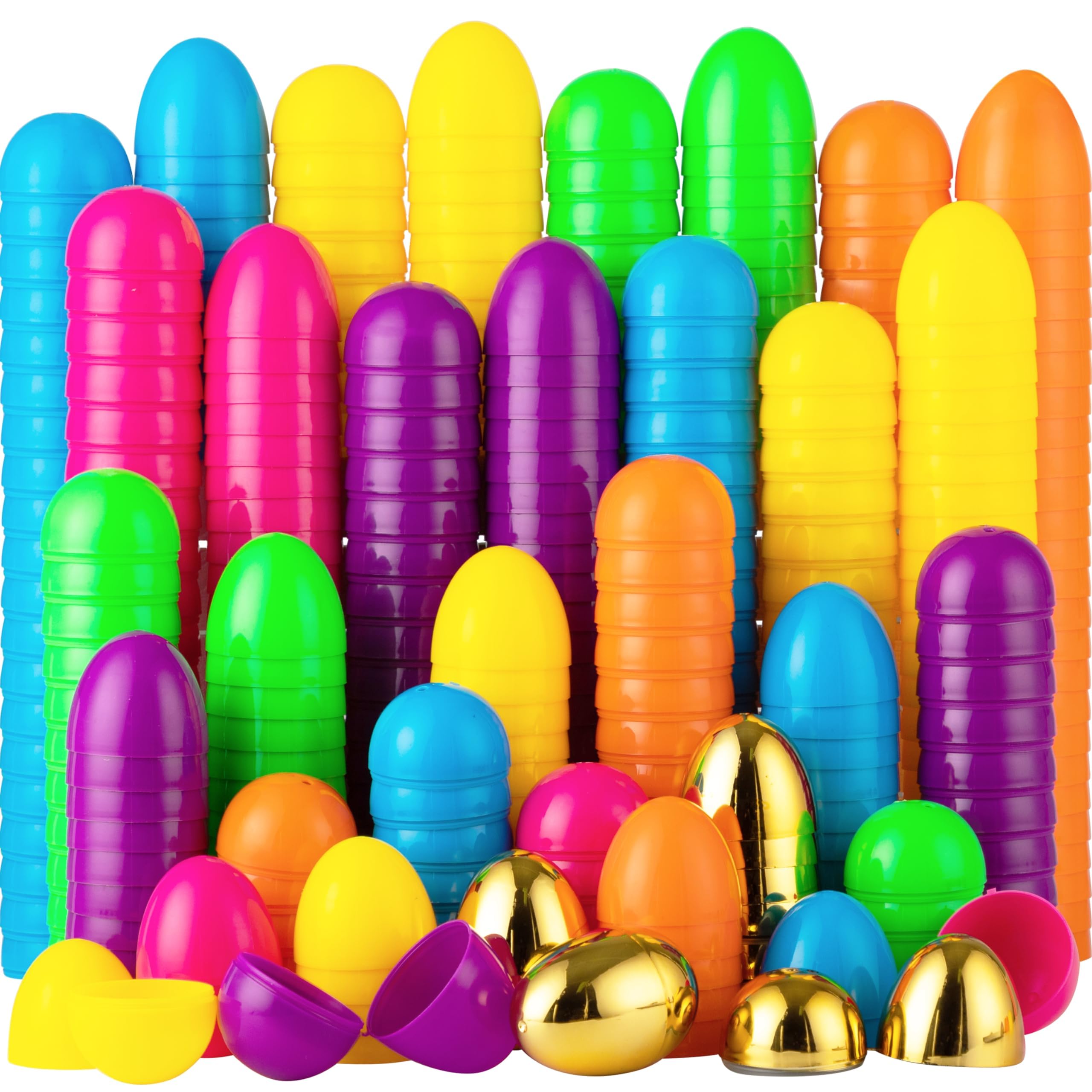 300PCS Easter Egg Shells Bulk Empty Fillable for Easter Hunt, Plastic 2 ...