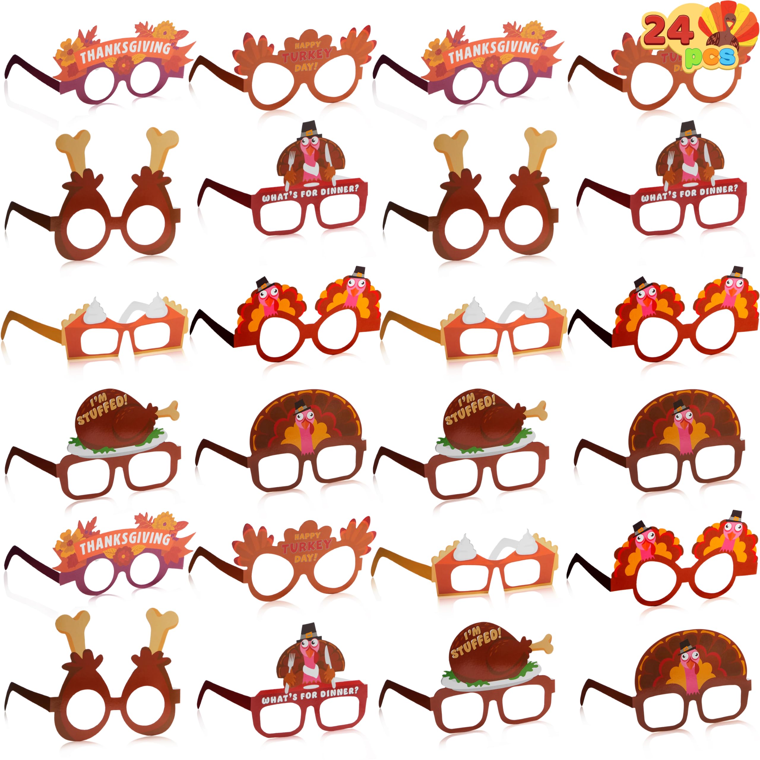 Joyin Thanksgiving Glass Frames, 24 Pack