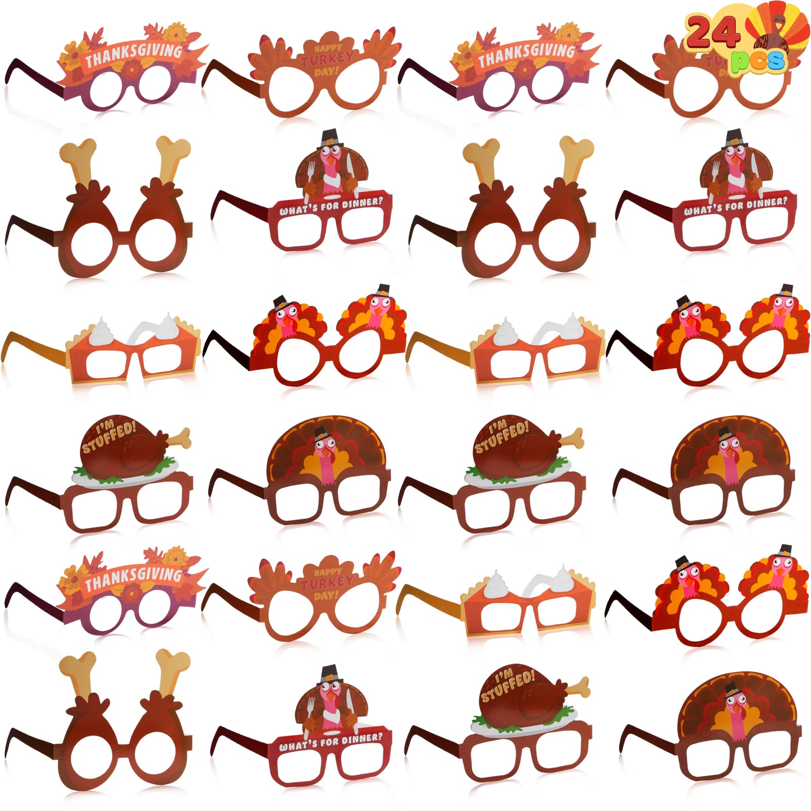 Joyin Thanksgiving Glass Frames, 24 Pack