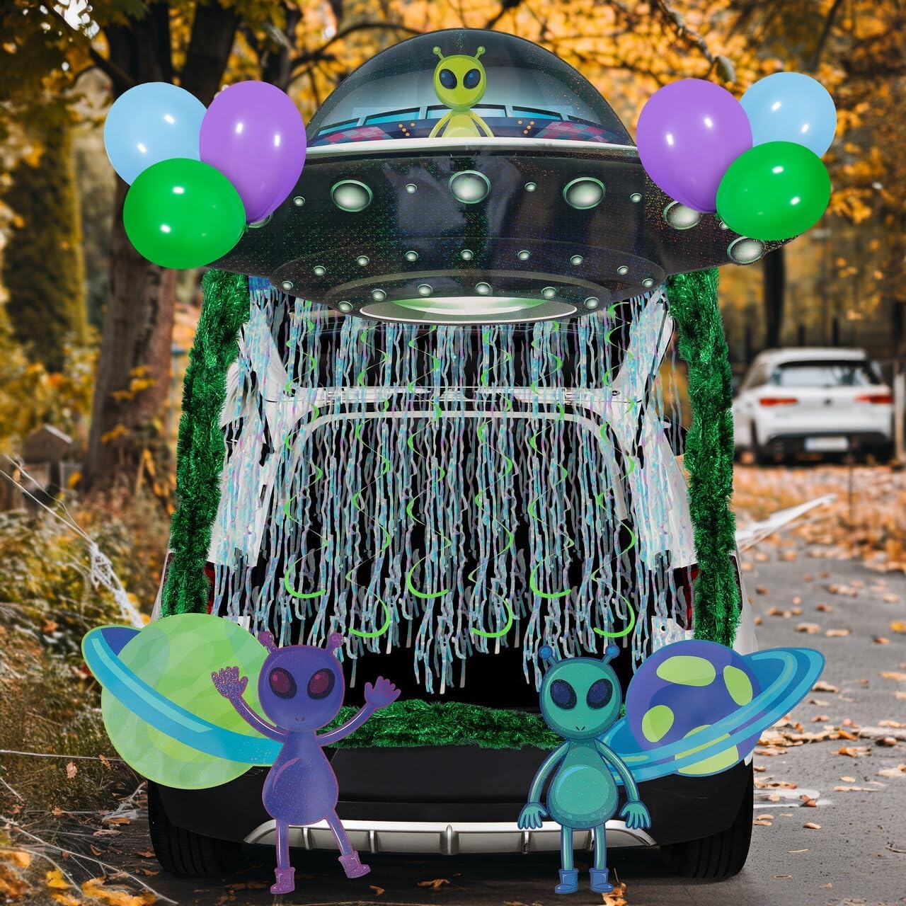 Halloween UFO Aliens Trunk Or Treat Car Decorations Kit