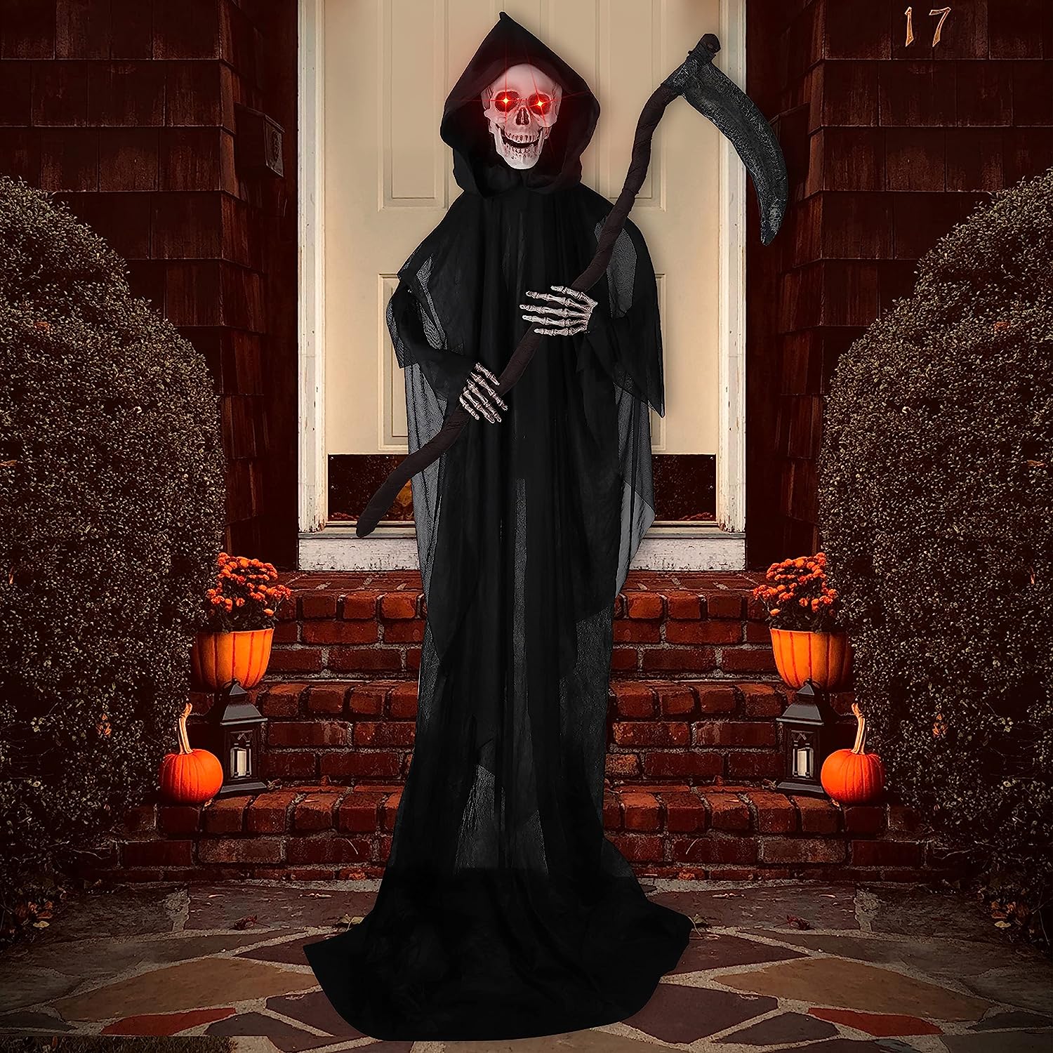 64.5" Halloween Animated Standing Grim Reaper - JOYIN