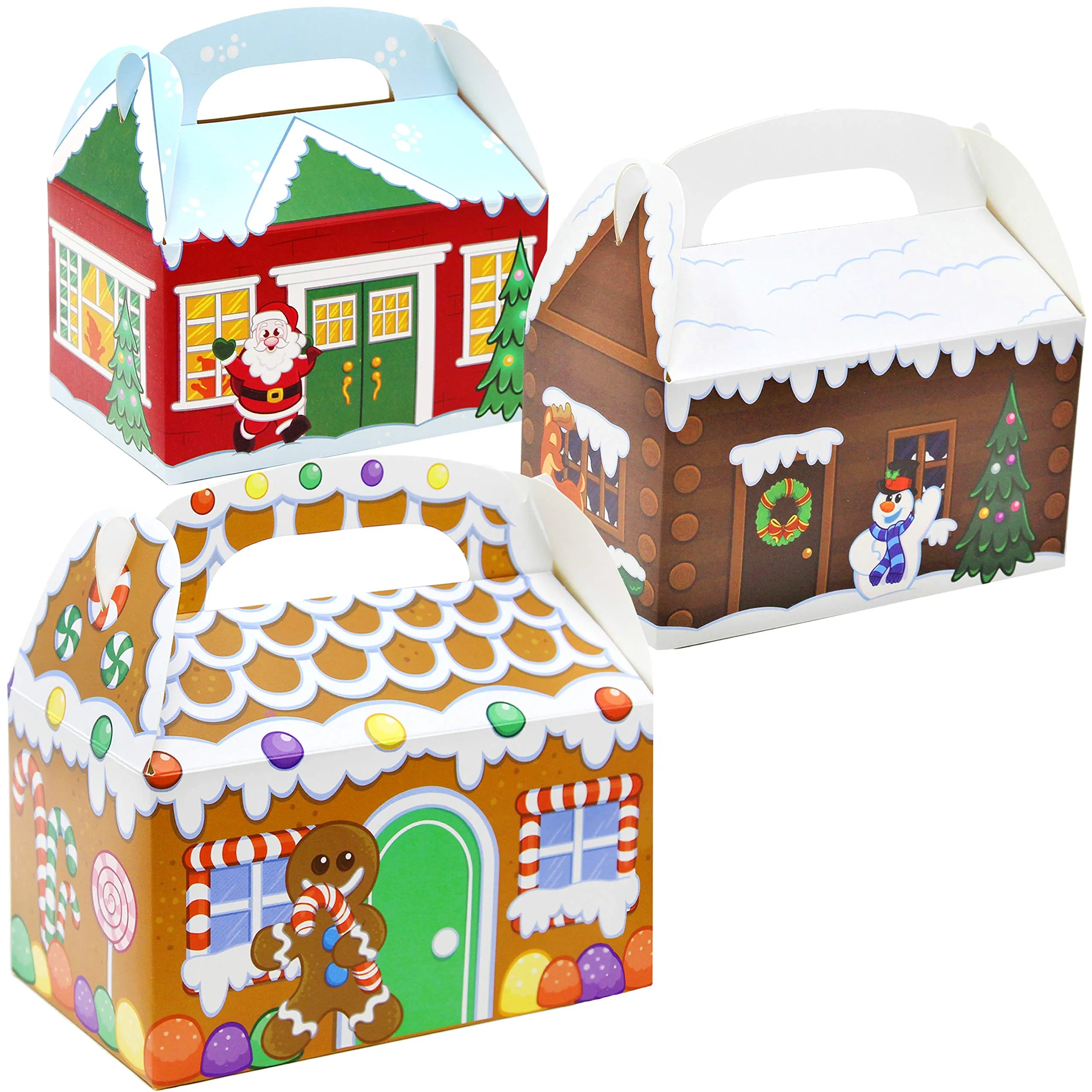Christmas House Cardboard Box, 24 Pcs-joyin