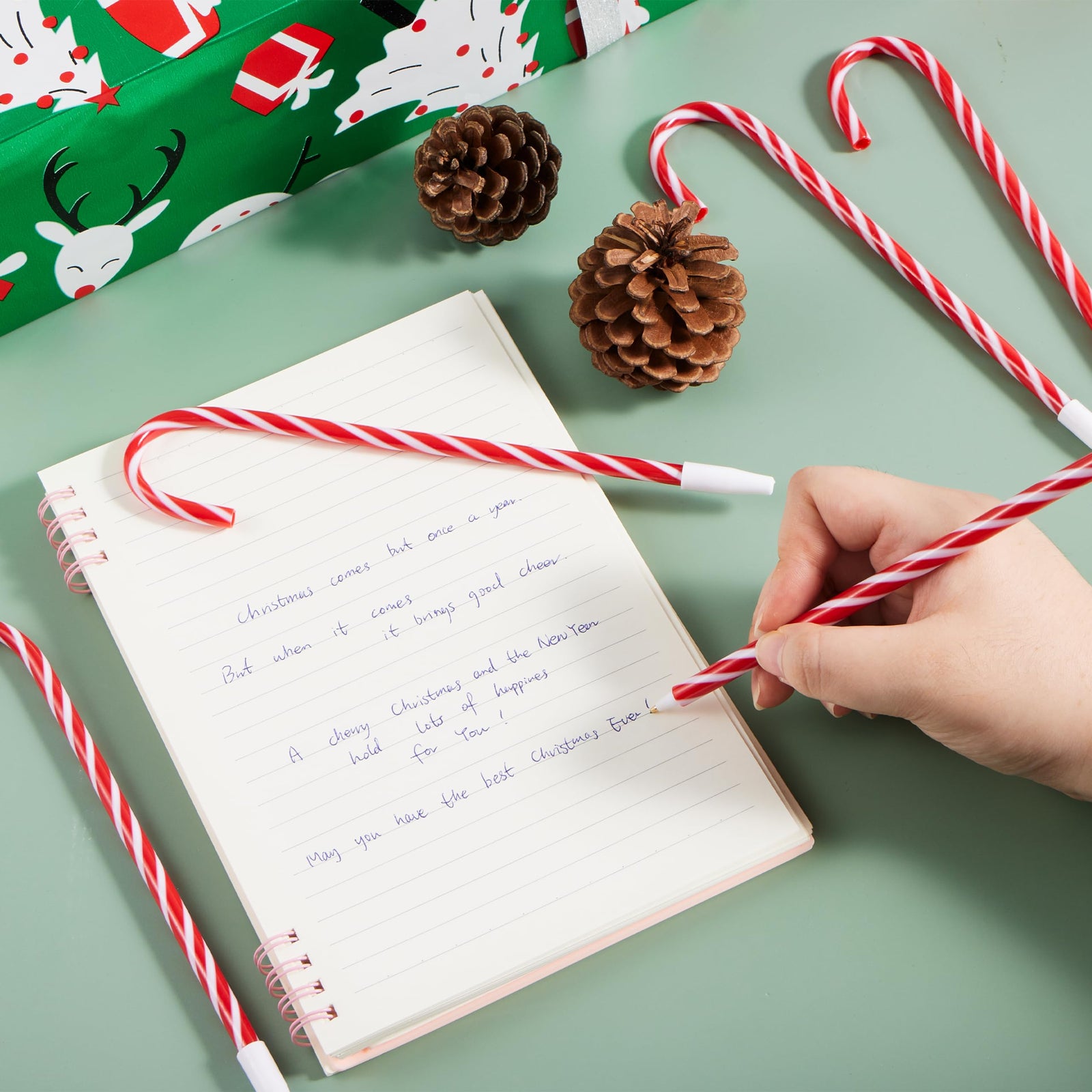 Candy Cane Ball Point Pens,48 Pcs-joyin