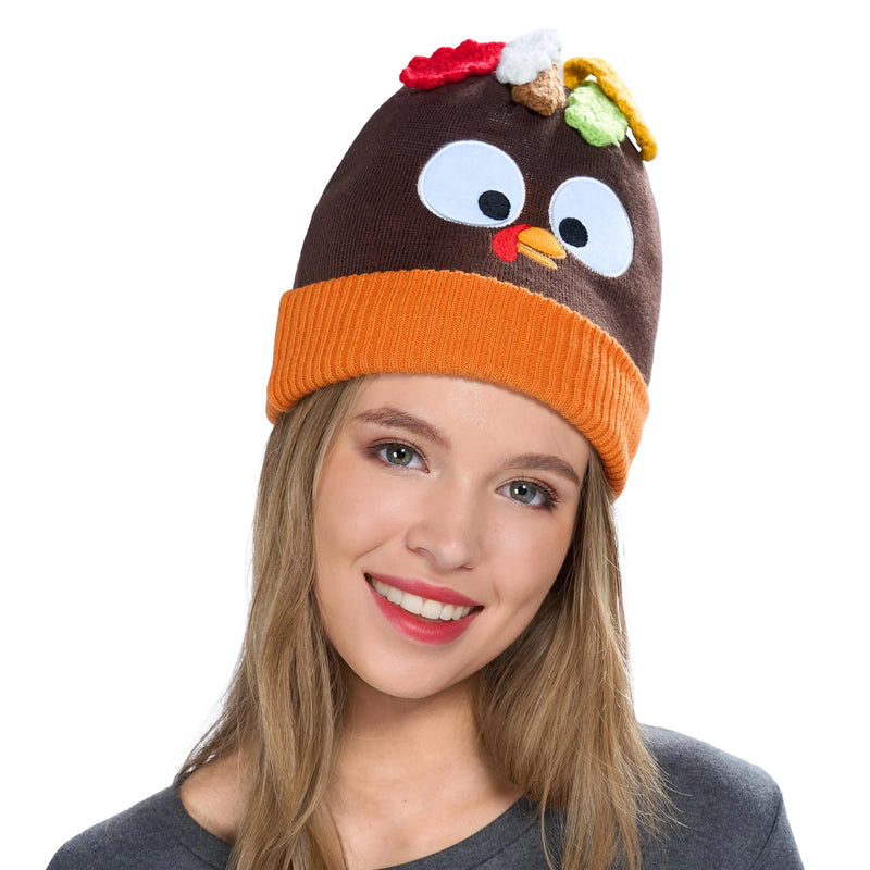 Crochet Cute Giggling Getup Thanksgiving Turkey Beanie Hat
