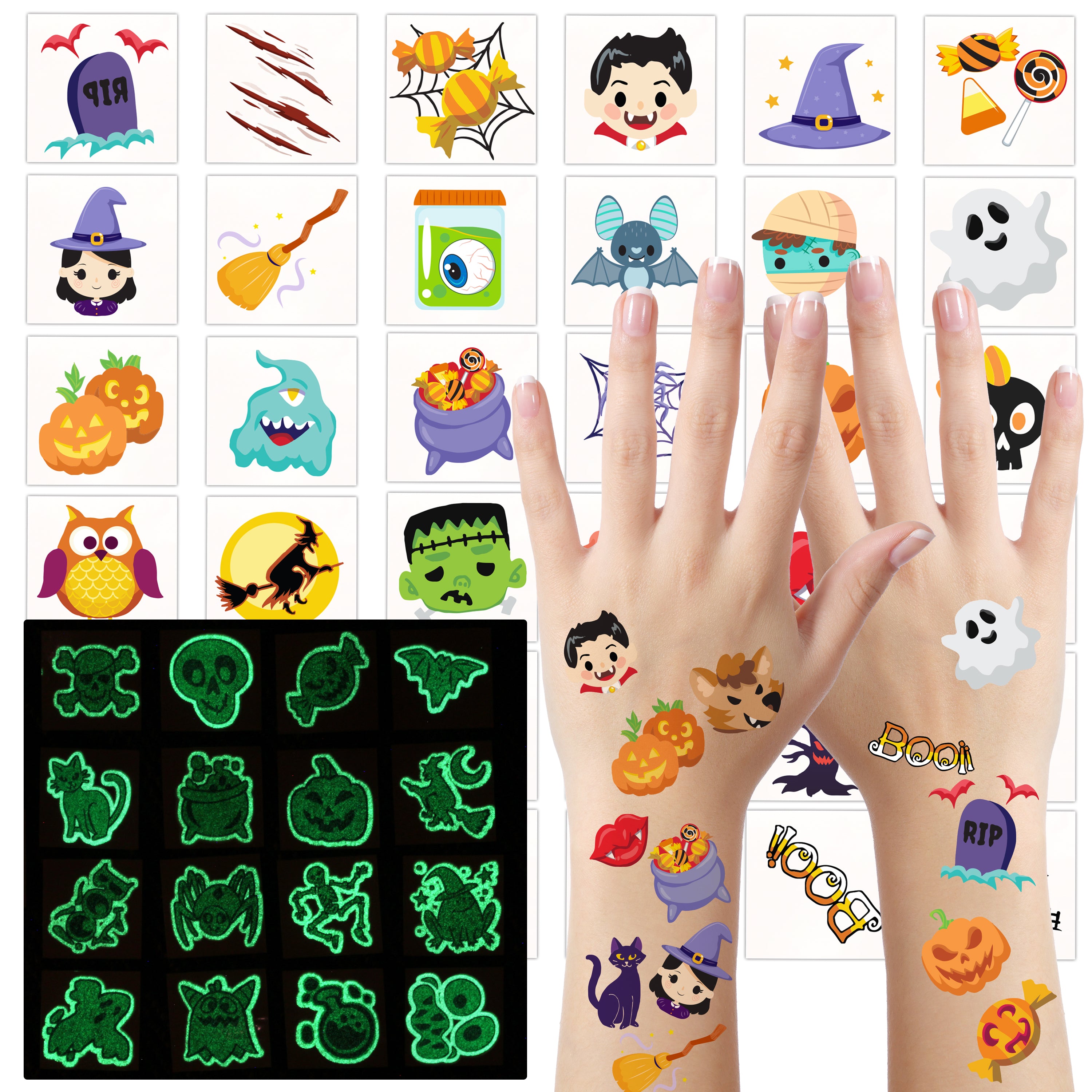 300+ Assorted Halloween Temporary Tattoos