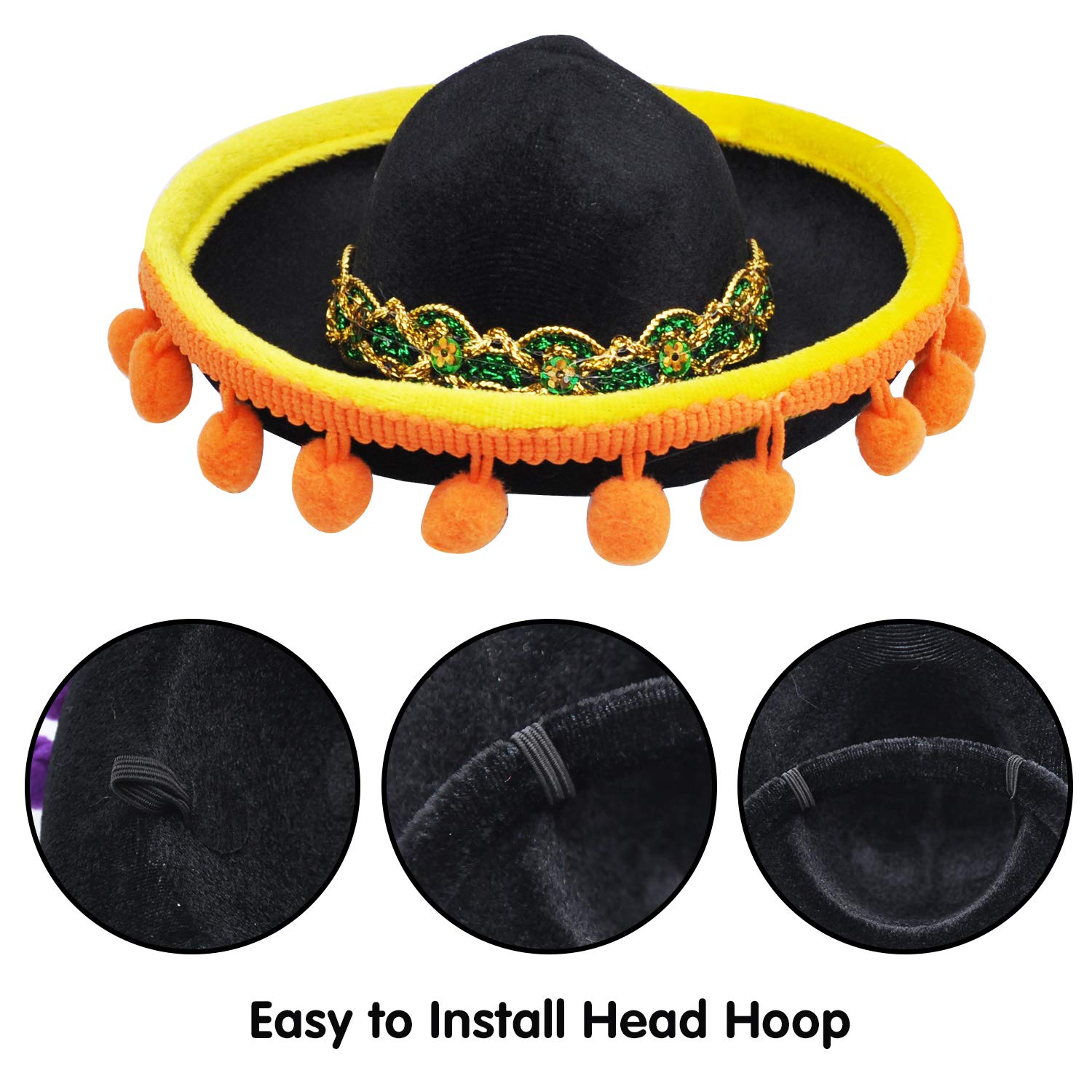 6 Piece Cinco De Mayo Sombrero Headbands - Joyin