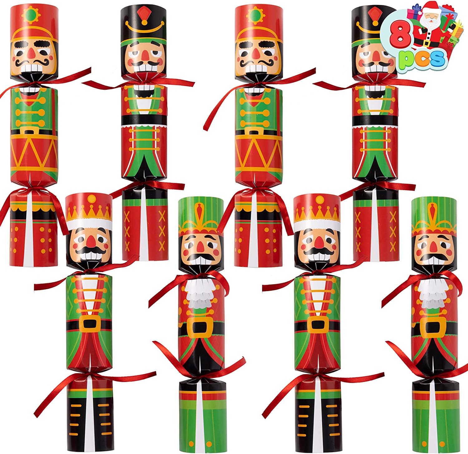 8Pcs Nutcracker Style Christmas Cracker Set