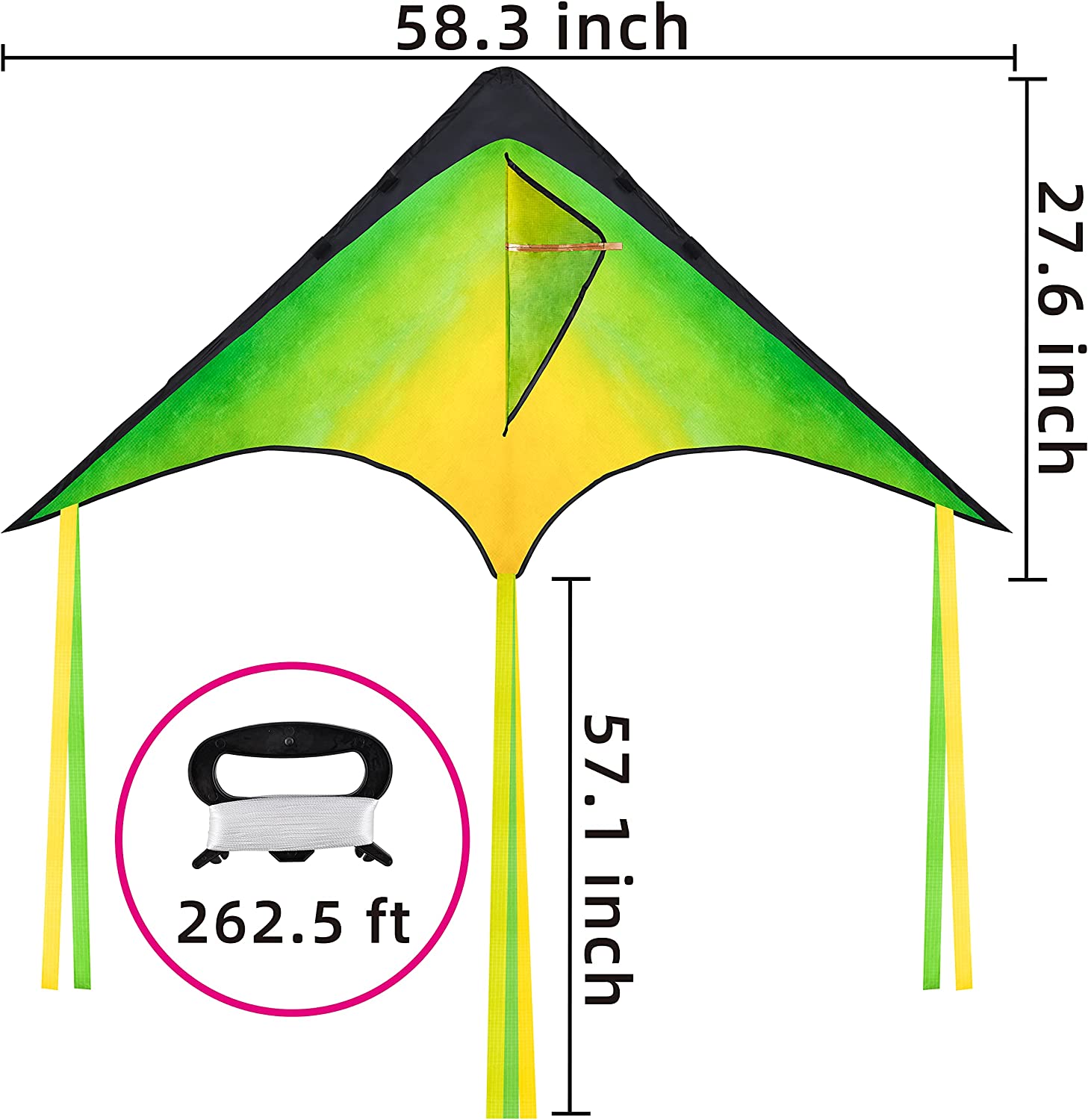 JOYIN | Big Delta Kite (Red, Green, Purple), 3 Pack