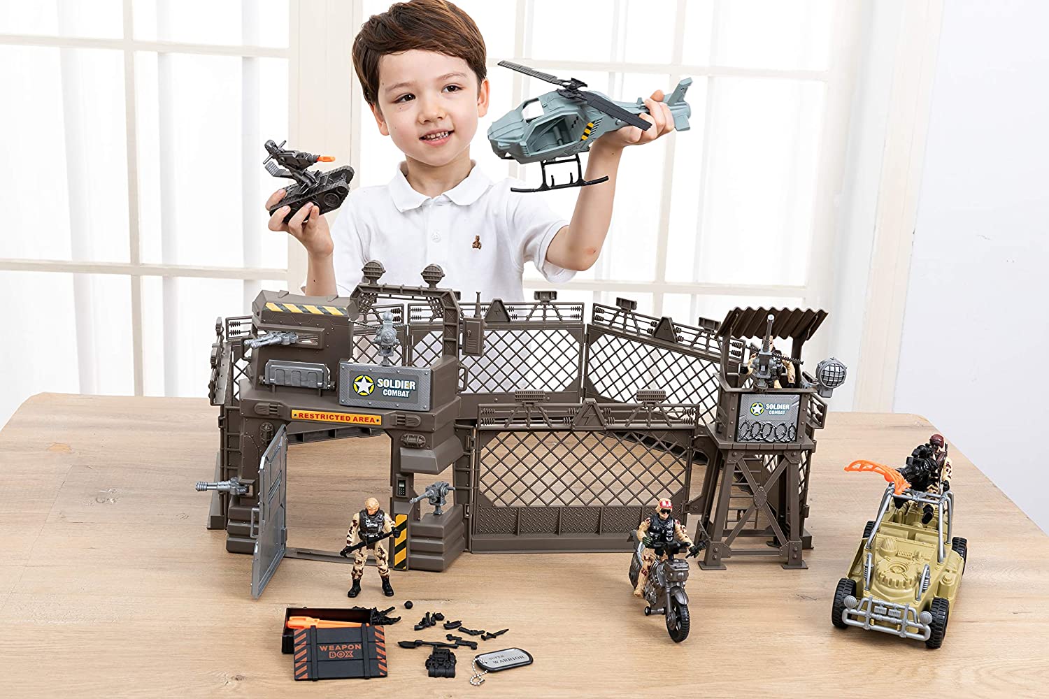 JOYIN | Military Base Toys Set Including Army Vehicles, Army Men Action ...