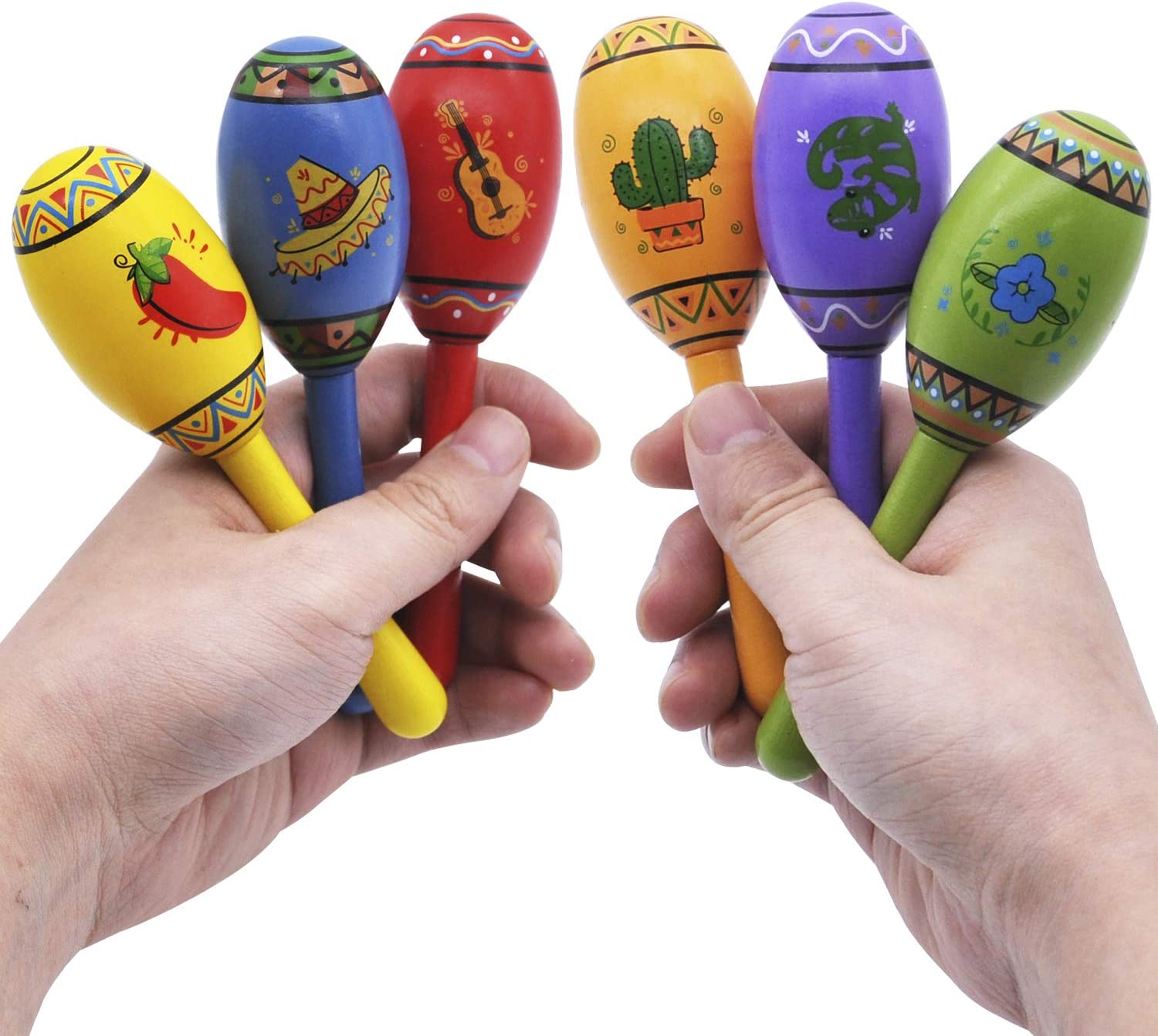 Joyin - Mini Wooden Fiesta Maracas, 24 Pcs