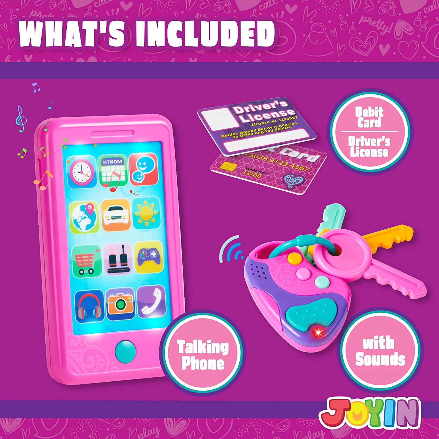 Play Smart Phone, Key Toy And Credit Cards Set