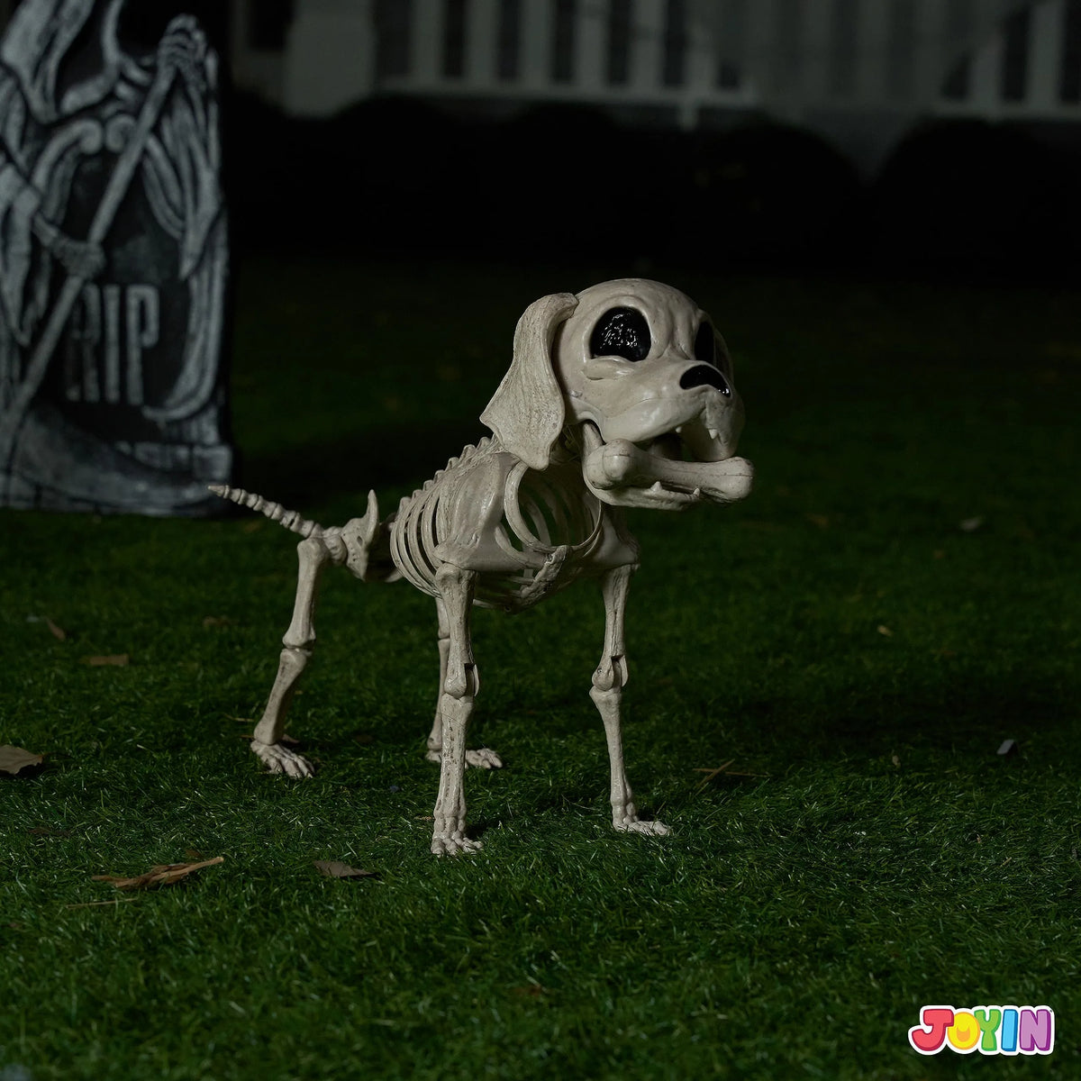 skeleton with dogs