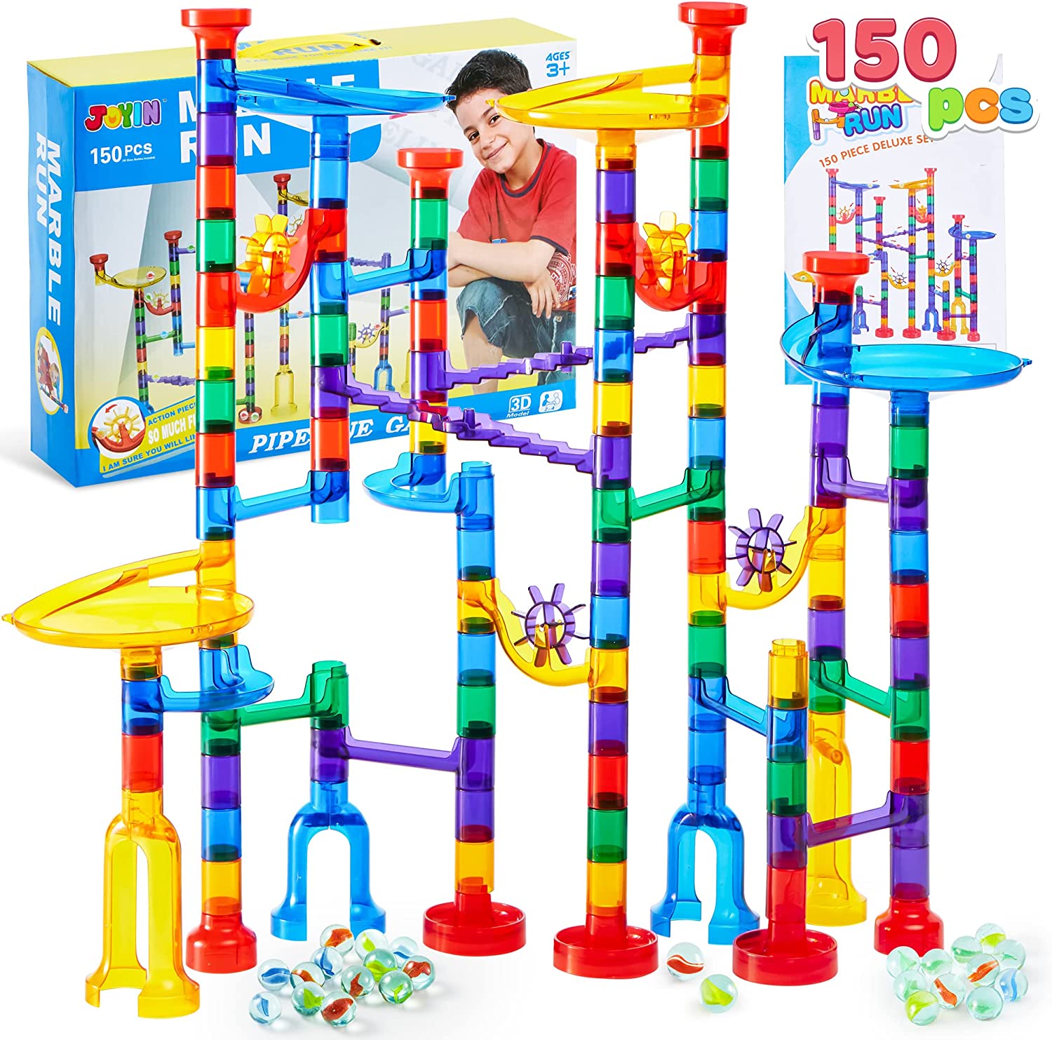 JOYIN| Premium Marble Run Set, 150 Pcs