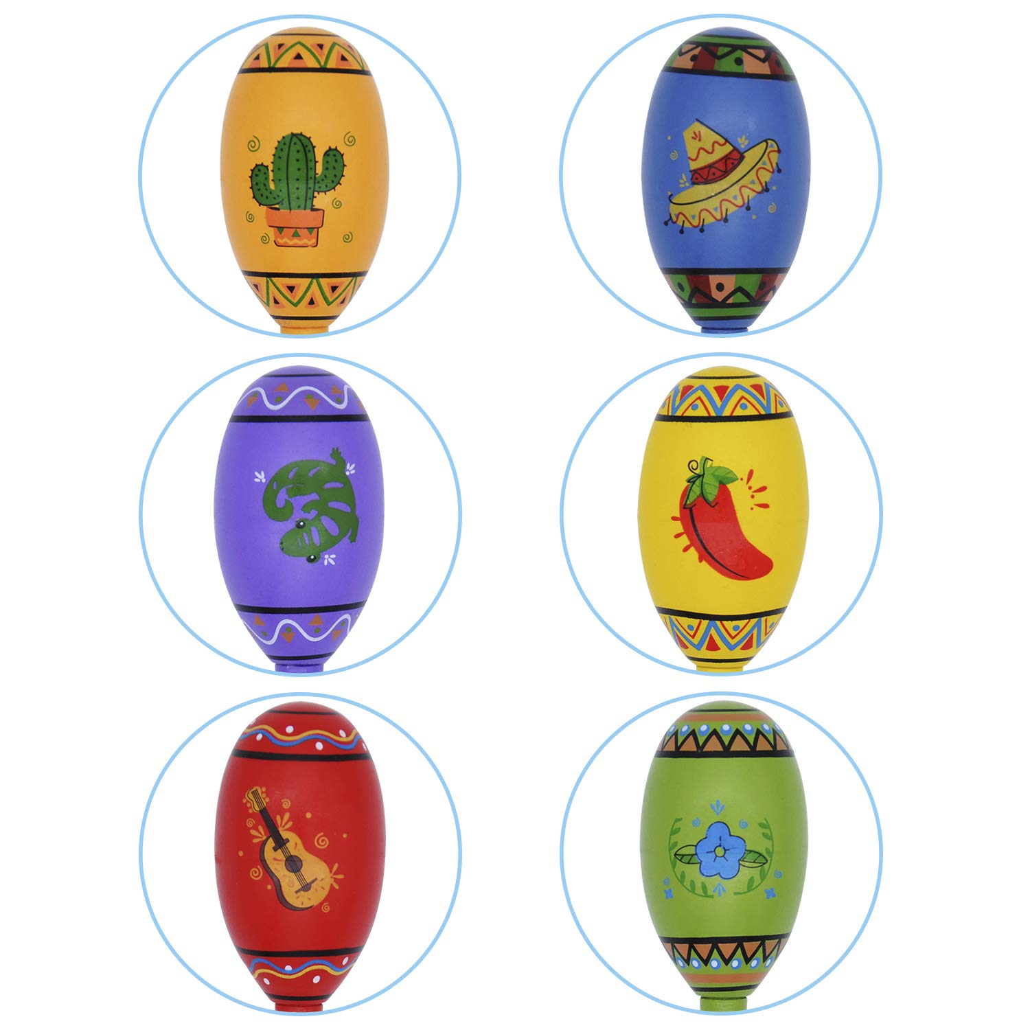 JOYIN | Mini Wooden Maracas, 12 Pcs