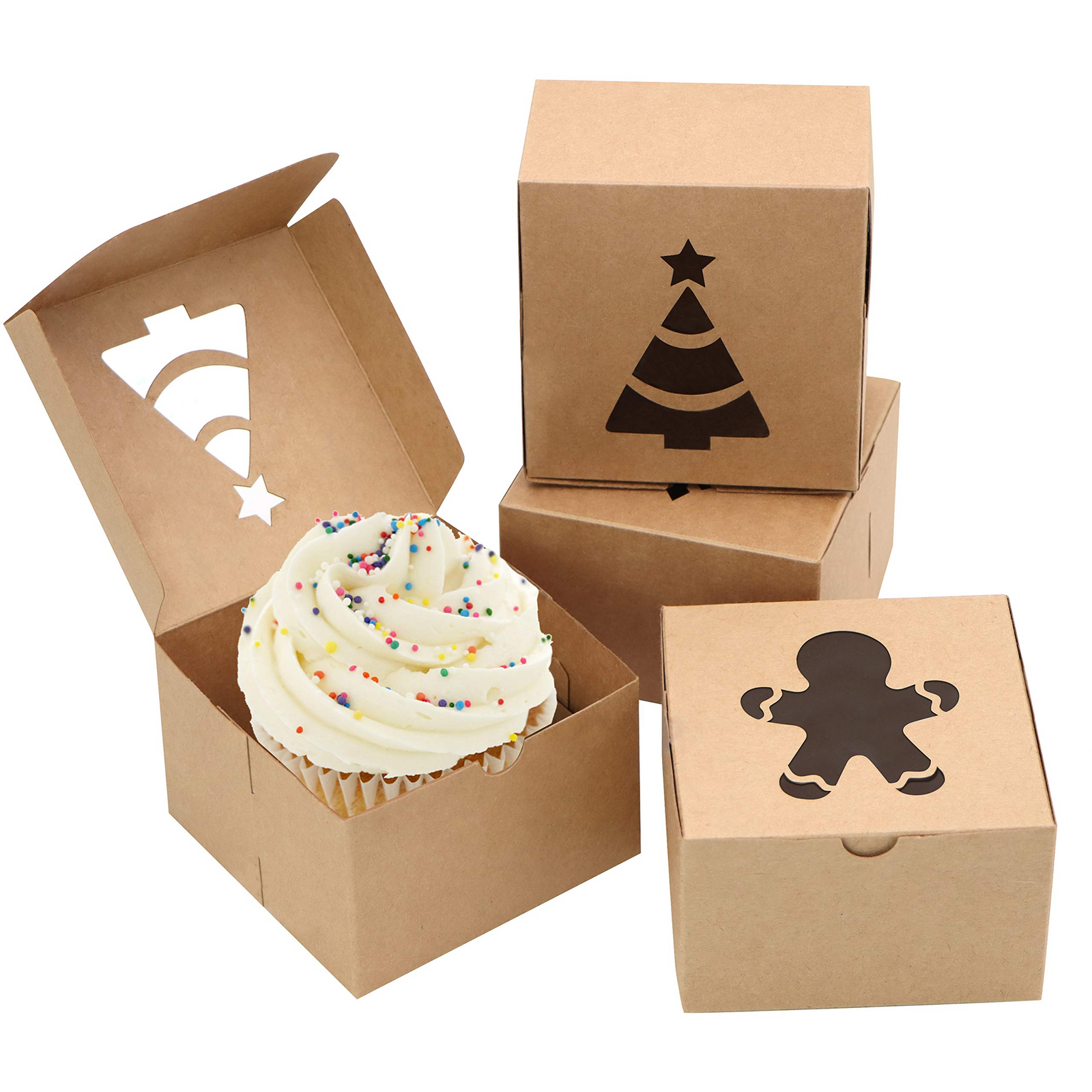 Joyin | 24 Kraft Cardboard Bakery Cookie Boxes