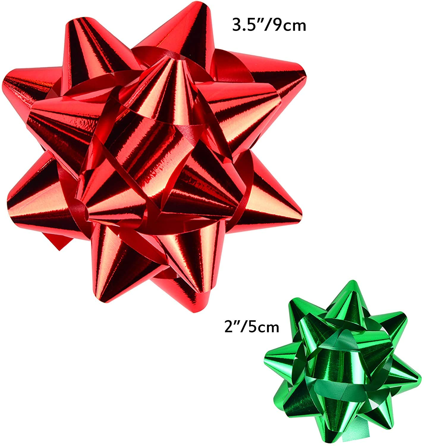 Self-adhesive Bows & 8 Rolls Of Christmas Curling Ribbons, 48 Pcs