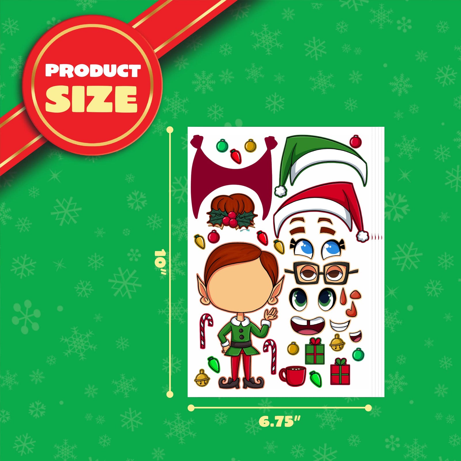 Joyin | 36 Piece Make-a-face Sticker Sheets Christmas Characters